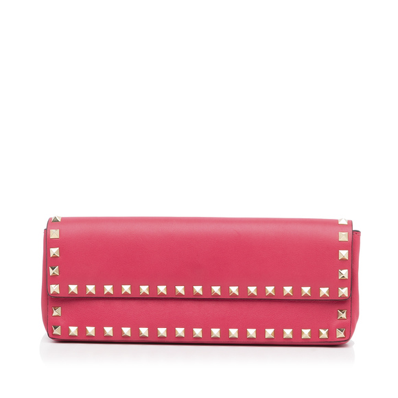 Valentino | Bags | Preloved Valentino Rockstud Flap Bracelet Leather ...